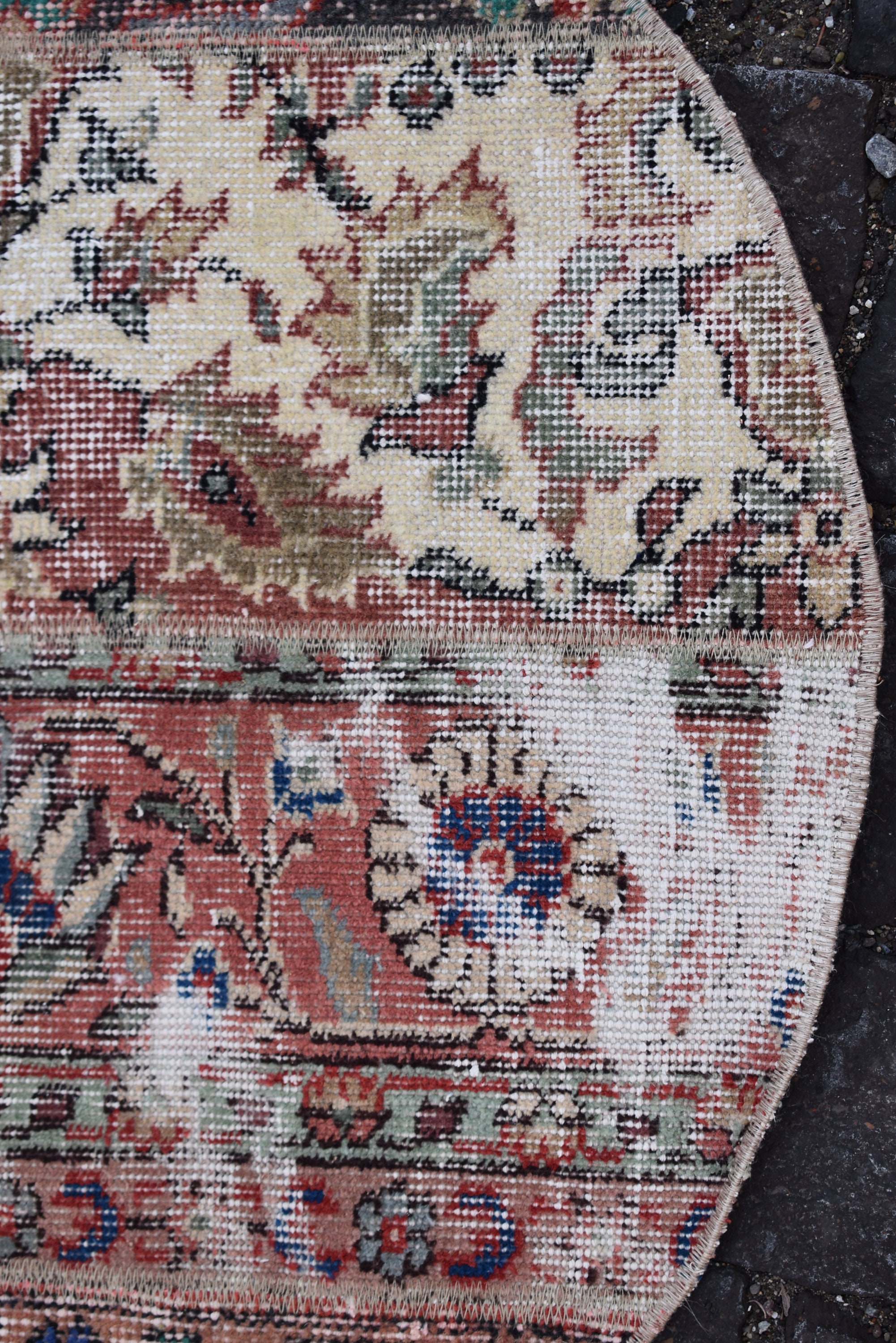 Round area rug Turkish rug Vintage rug Handmade rug | Etsy