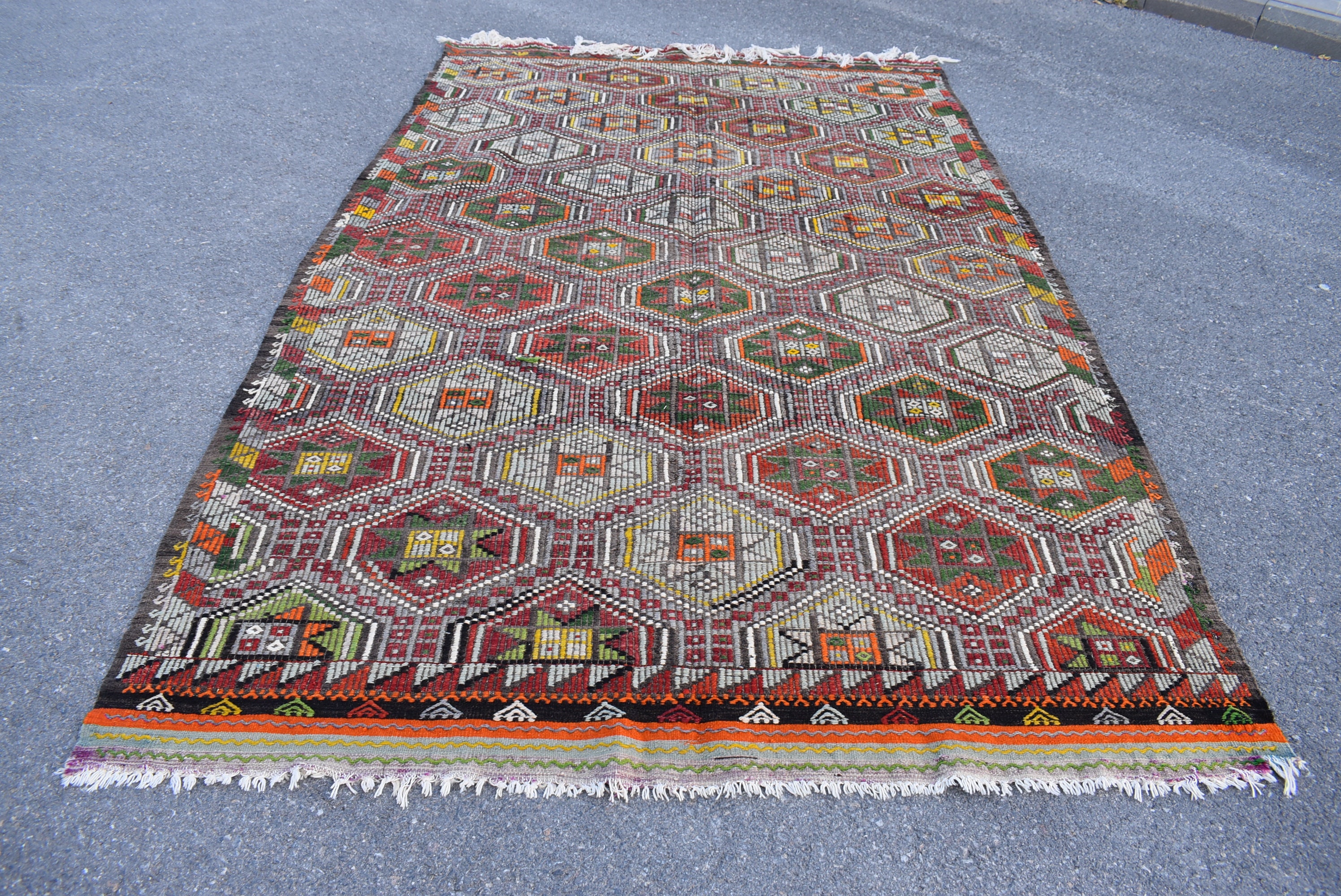 Red and Green Rug Cecim Kilim Rug Turkish Oversize Rug - Etsy