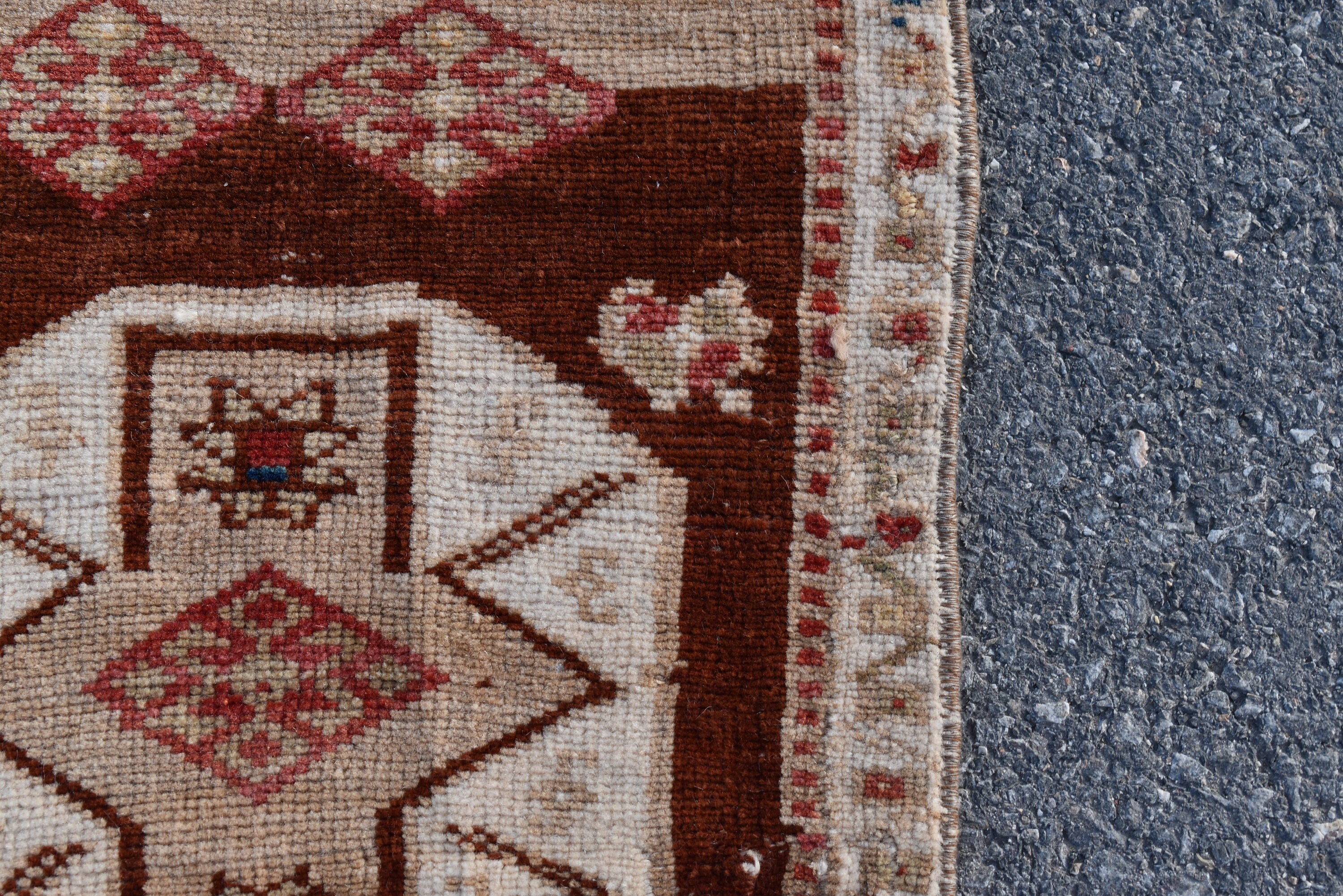 Small boho rug Turkish vintage rug Red rug Handmade wool | Etsy