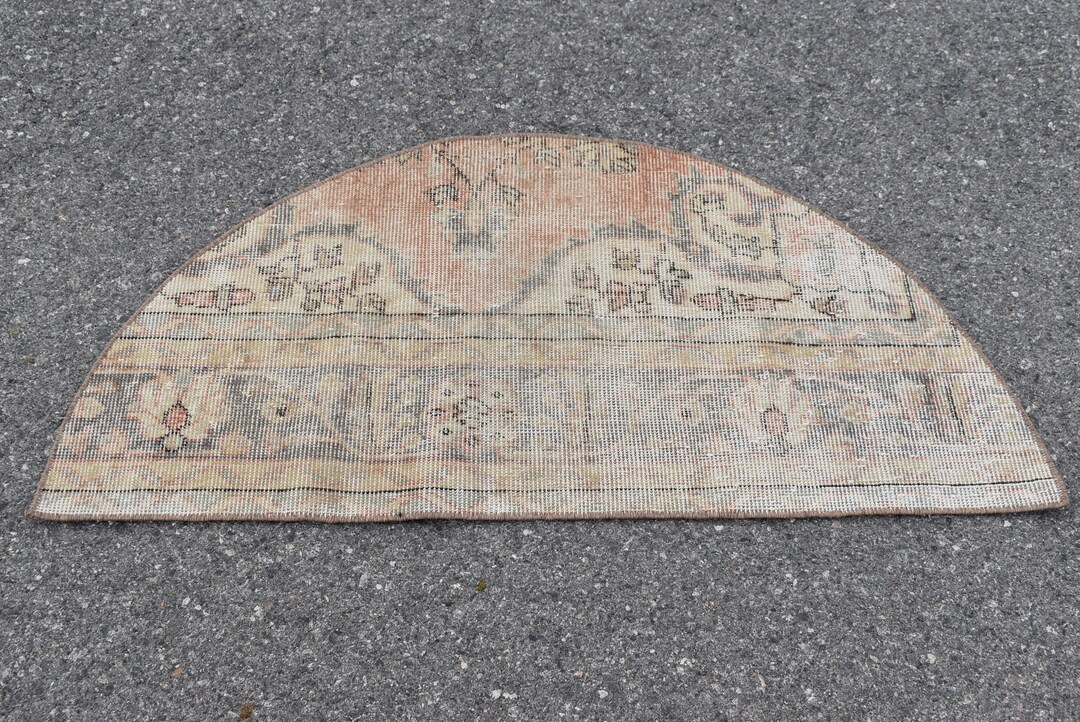 Boho Rug, Semi Circle Rug, 1.9 X 3.8 Feet Rug, Handmade Rug, Frontdoor ...