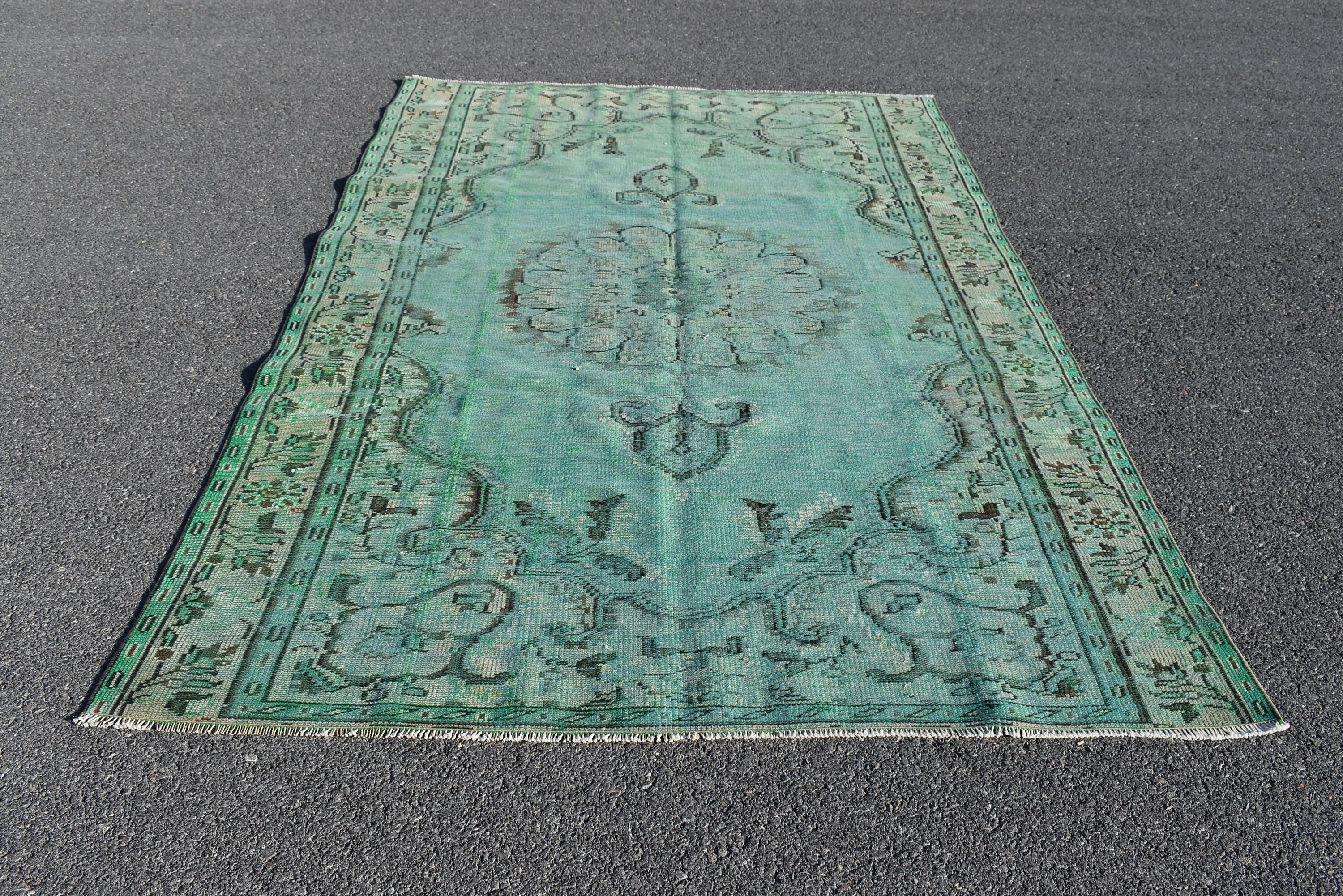 Turkish Large Green Rug Vintage Wool Rug Handknotted Rug | Etsy