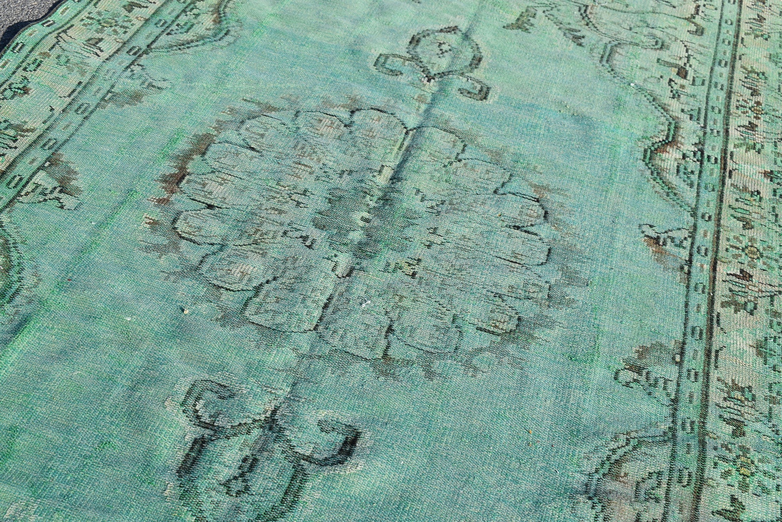 Turkish Large Green Rug Vintage Wool Rug Handknotted Rug | Etsy