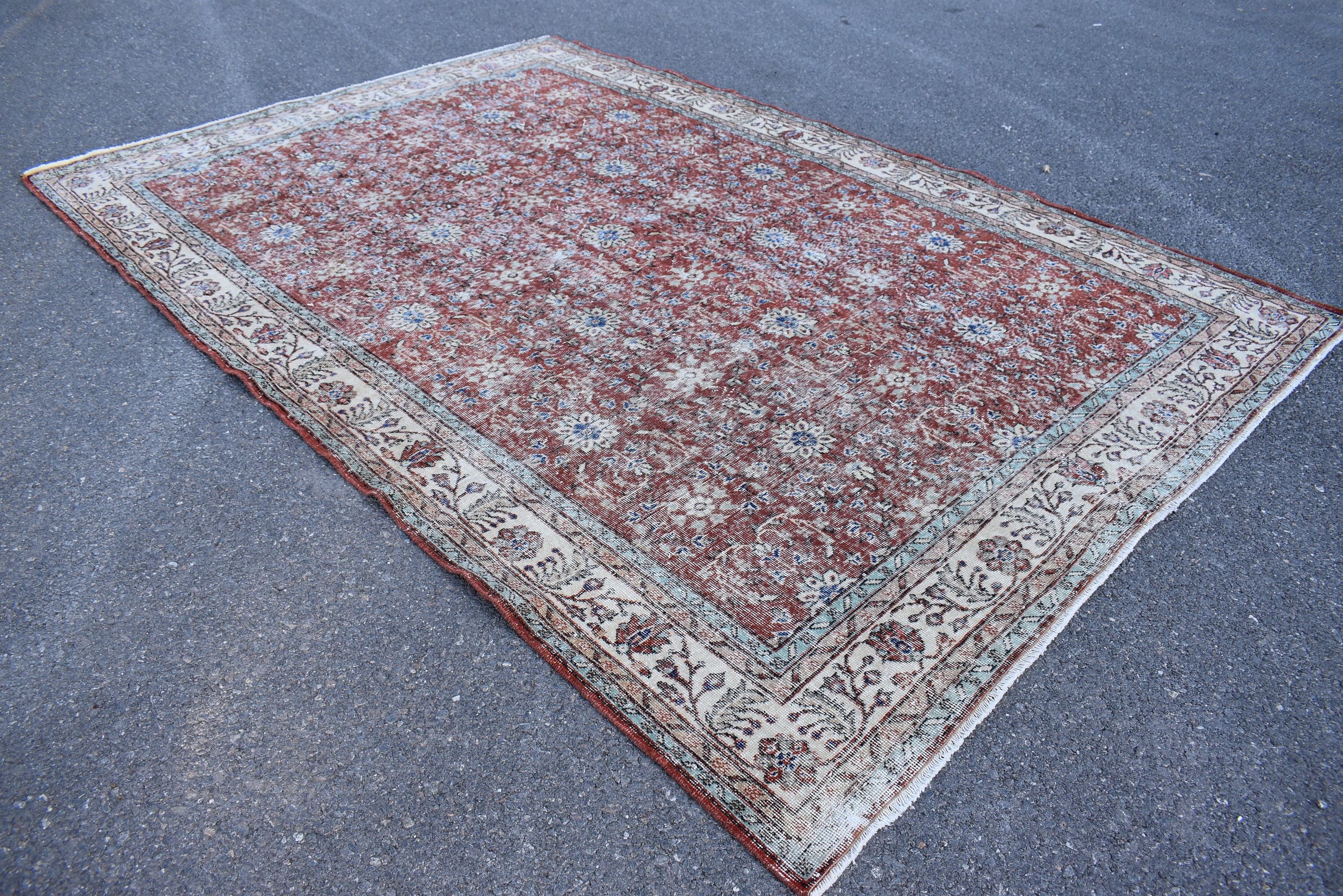 Turkish Orange Floral Rug Vintage Handmade Rug Boho Home | Etsy