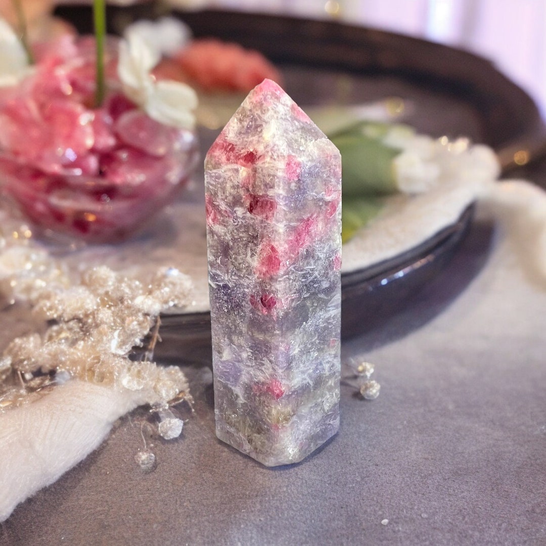 Natural Unicorn Stone Obelisk Tower From Madagascar | Lepidolite ...
