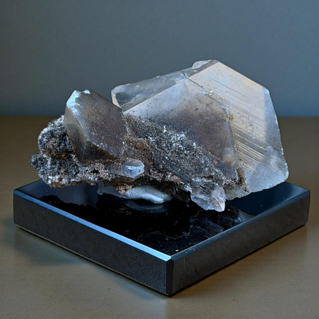 Black Phantom Selenite Specimen - Etsy