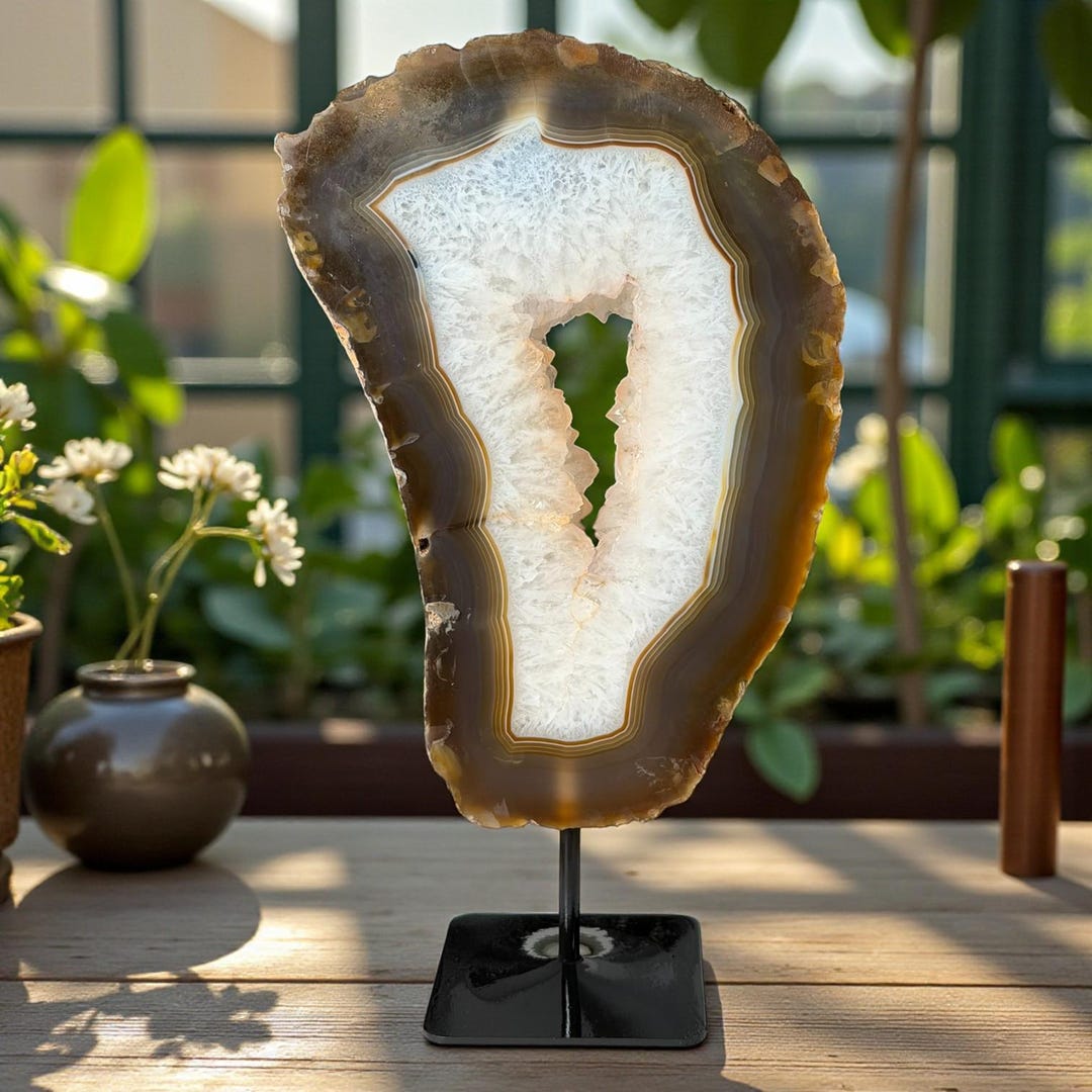 Large Agate Slab on Stand - Etsy