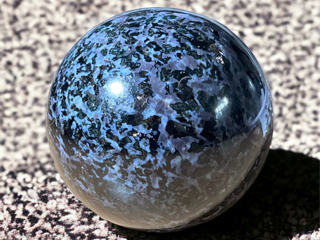 Mystic Merlinite Sphere 71mm | Indigo Gabbro Crystal | Crystal Ball - Etsy