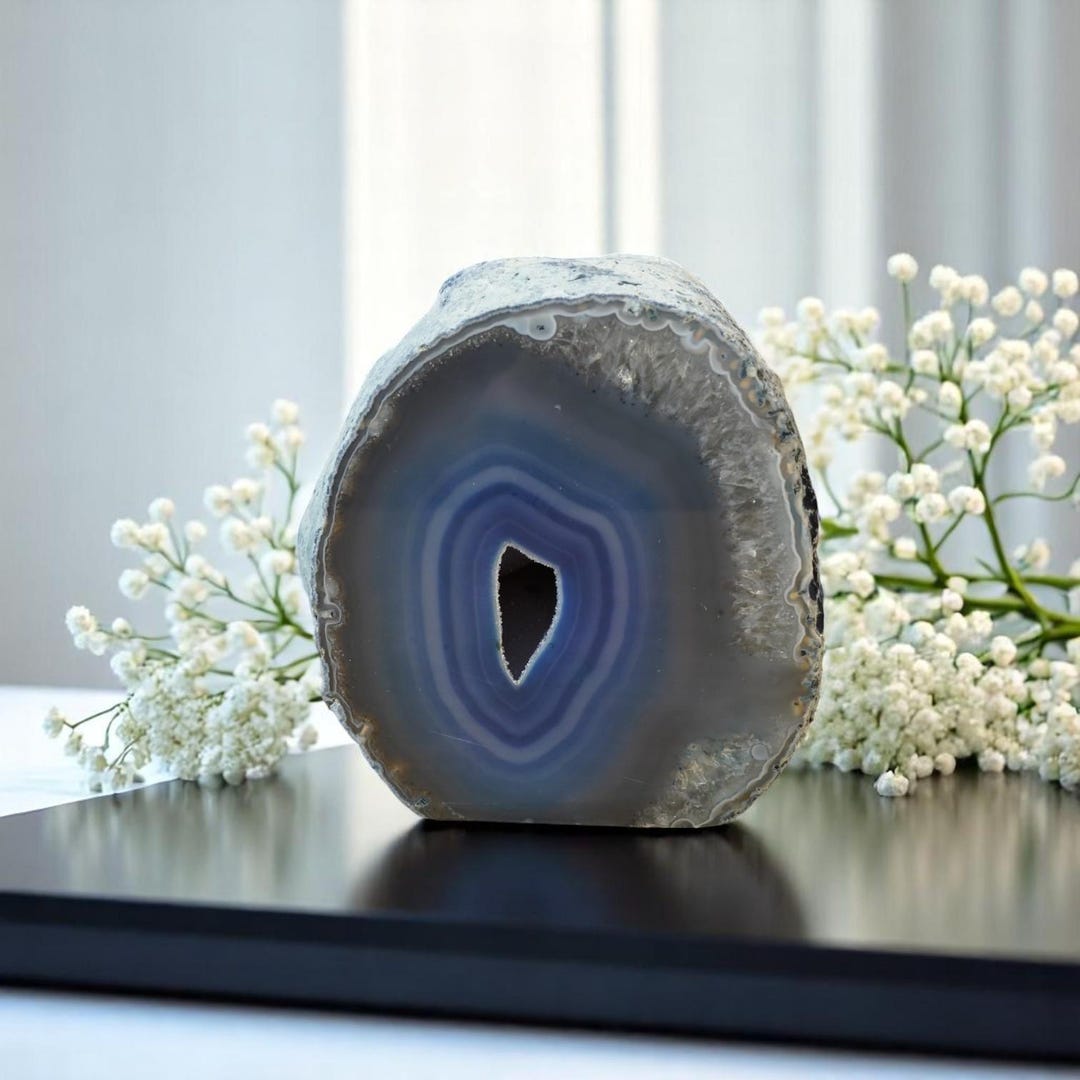 Agate Front Polished Geode Cut Base Dyed - Etsy