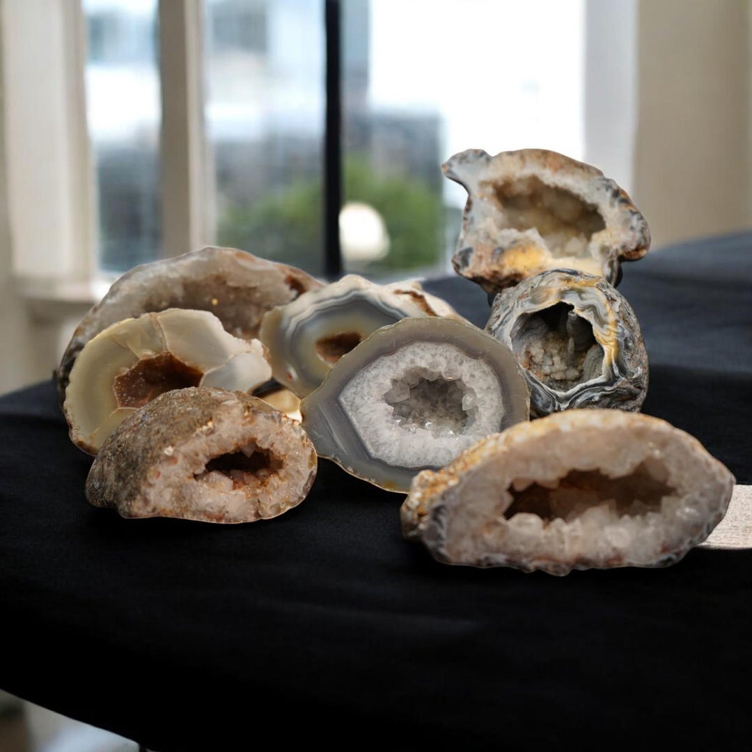 Oco Agate Geodes | Natural Crystal Geode Halves - Etsy