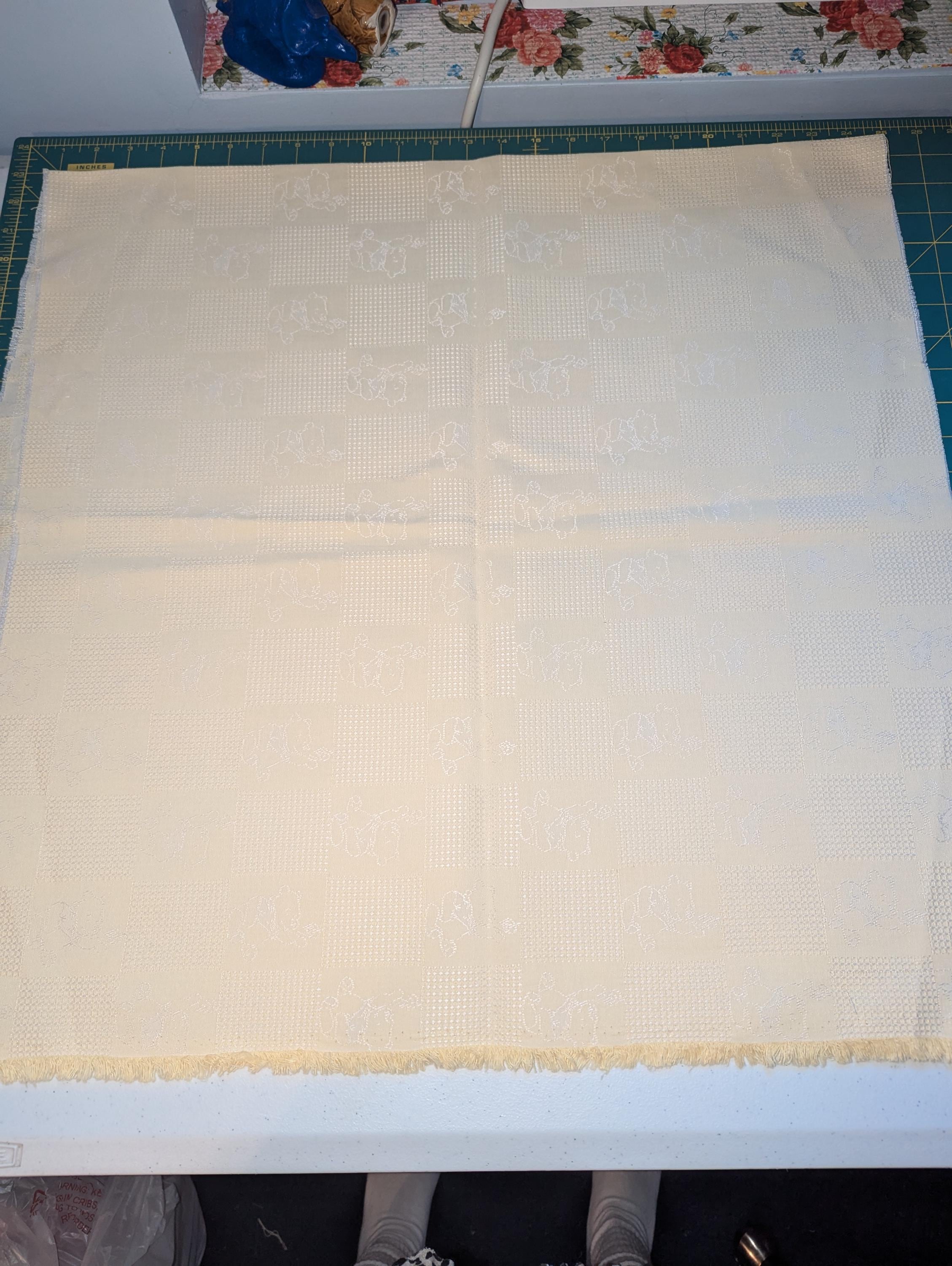 Winnie the Pooh Waffle Weave Fabric/ Vintage/ 2 Pieces - Etsy