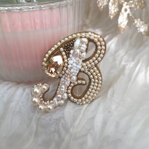 Letter Brooch the First Letter of the Name Brooch Monogram Brooch ...