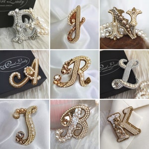 Letter Brooch the First Letter of the Name Brooch Monogram Brooch ...