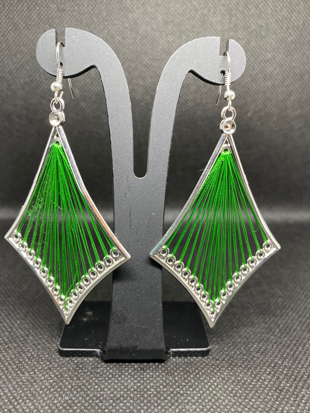 Vintage Peruvian Style String Art Earrings - Etsy