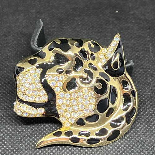 Gold Tone Leopard Brooch Articulate Big Cat Brooch Shoulder - Etsy