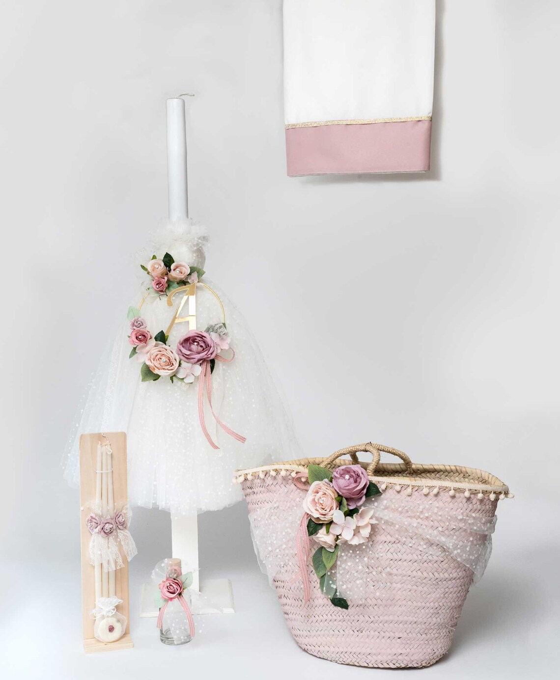 Flower Baptism Set-baptism Girl Set-greek Baptism Set-orthodox - Etsy