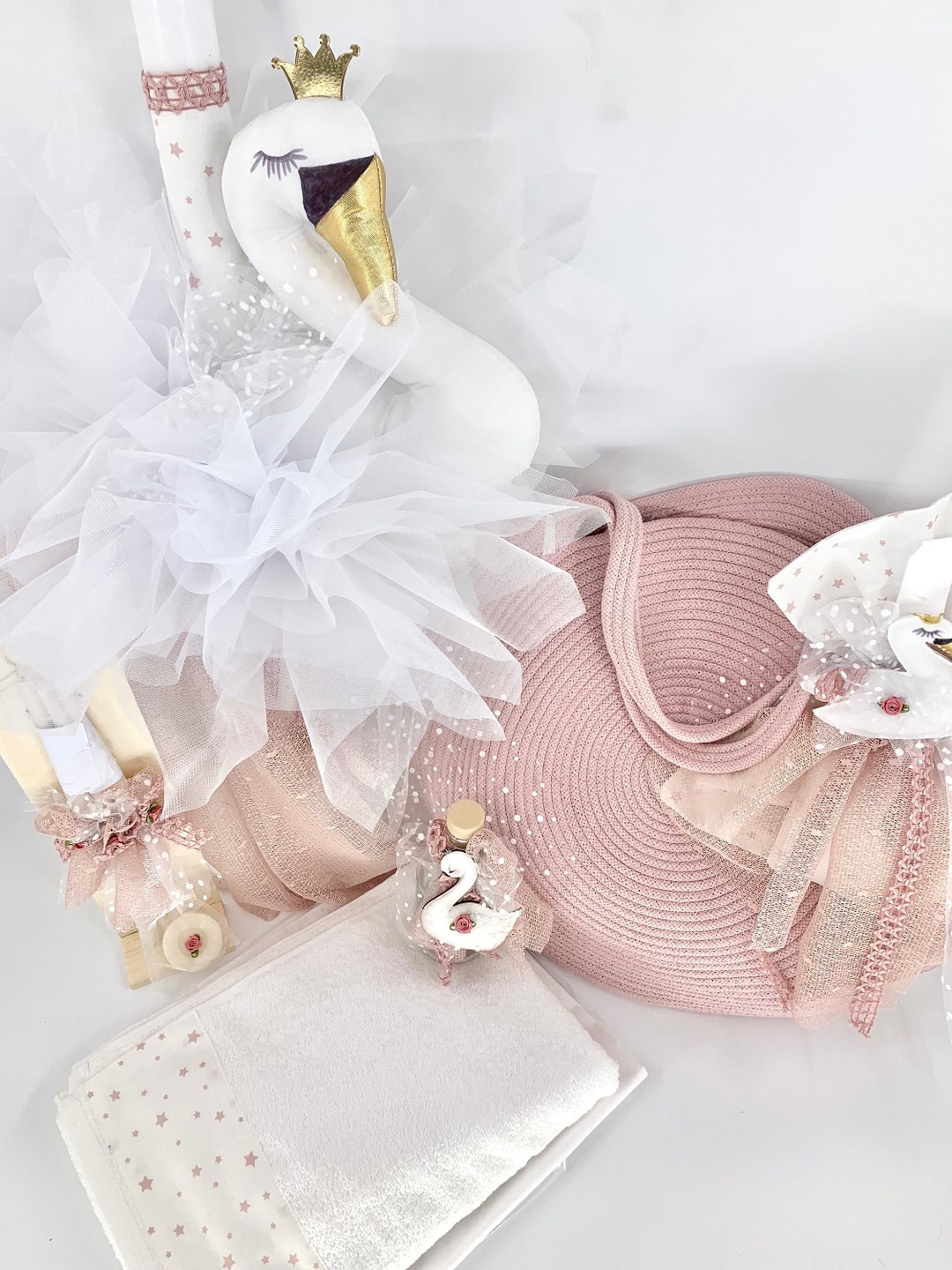 Swan Greek Baptism Set for Girls -baptism Girl Set-orthodox Baptism ...