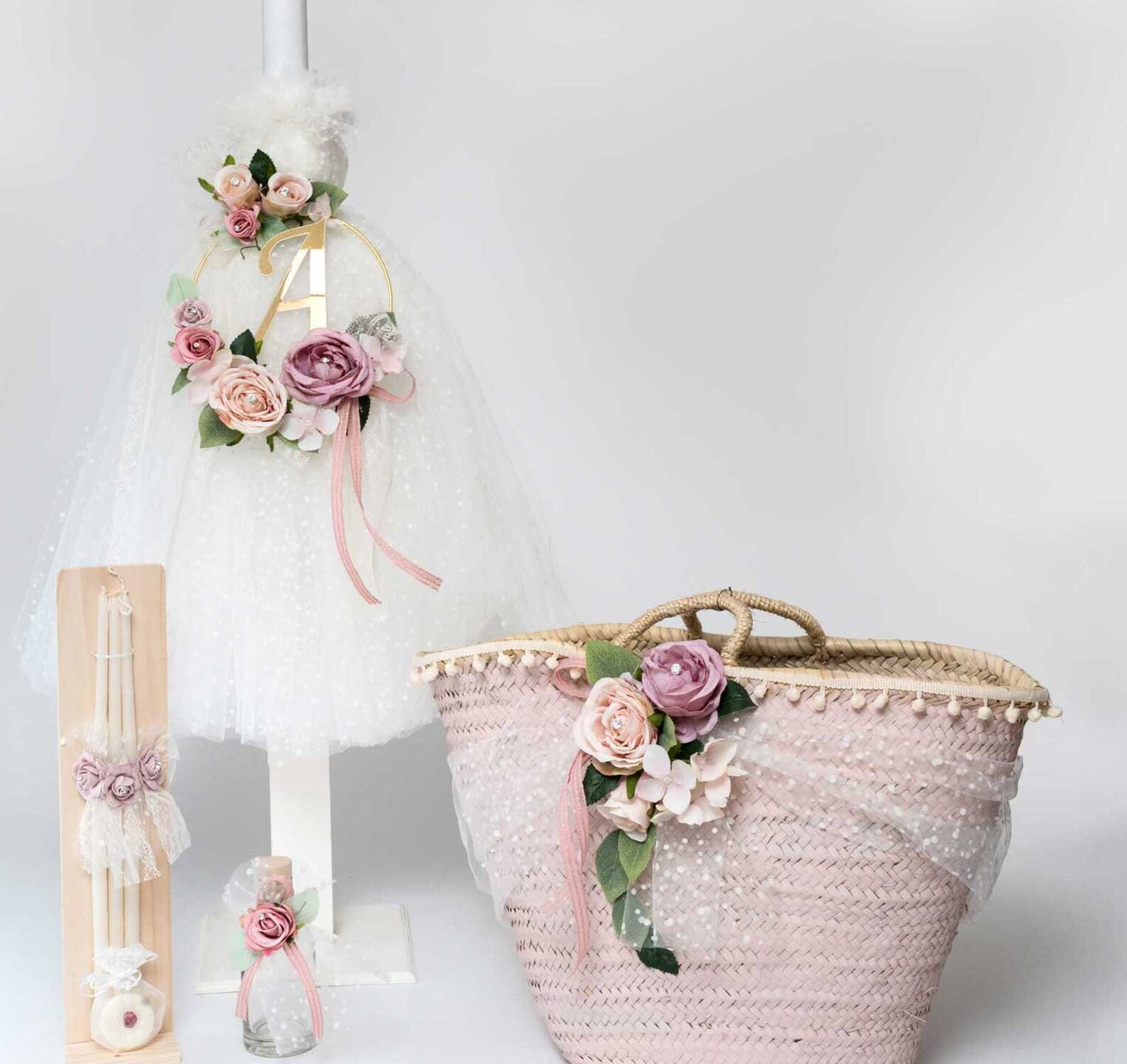 Flower Baptism Set-baptism Girl Set-greek Baptism Set-orthodox - Etsy