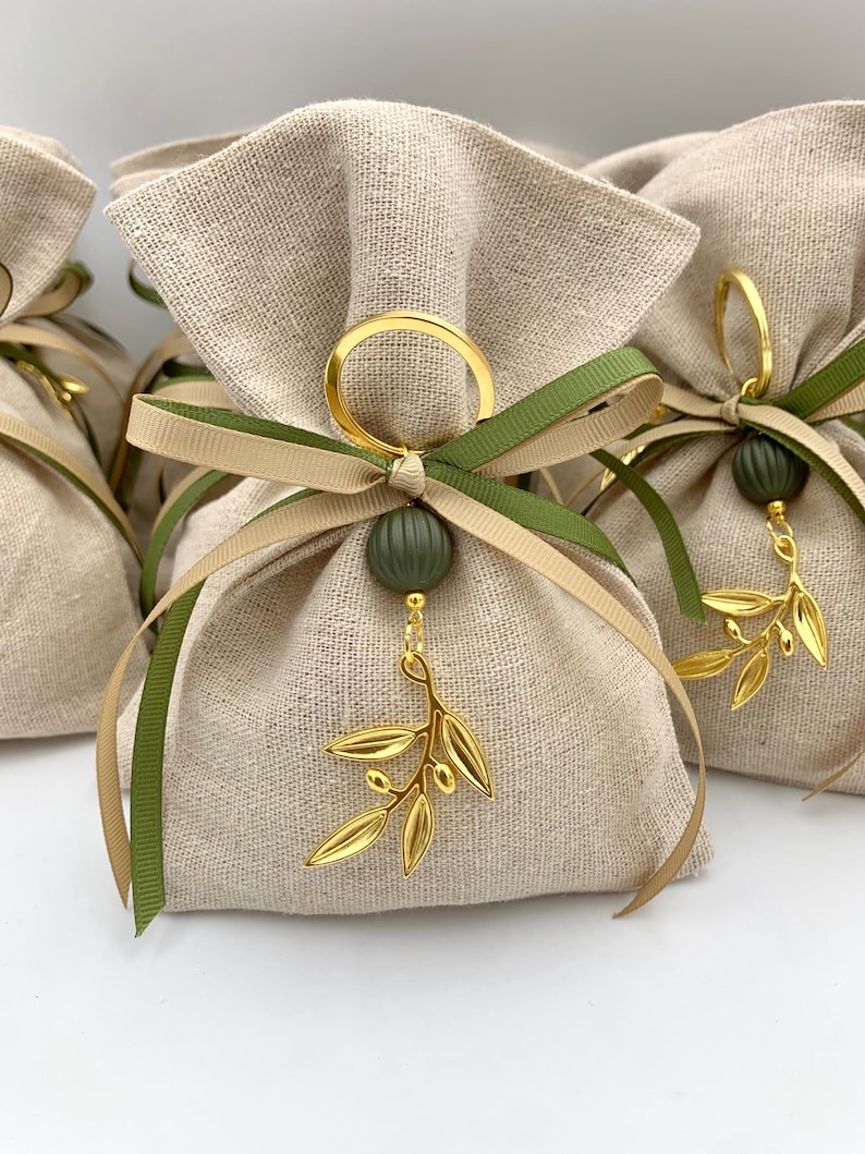 Gold Olive Branch Favor: Greek Wedding Bomboniere With Koufeta - Etsy