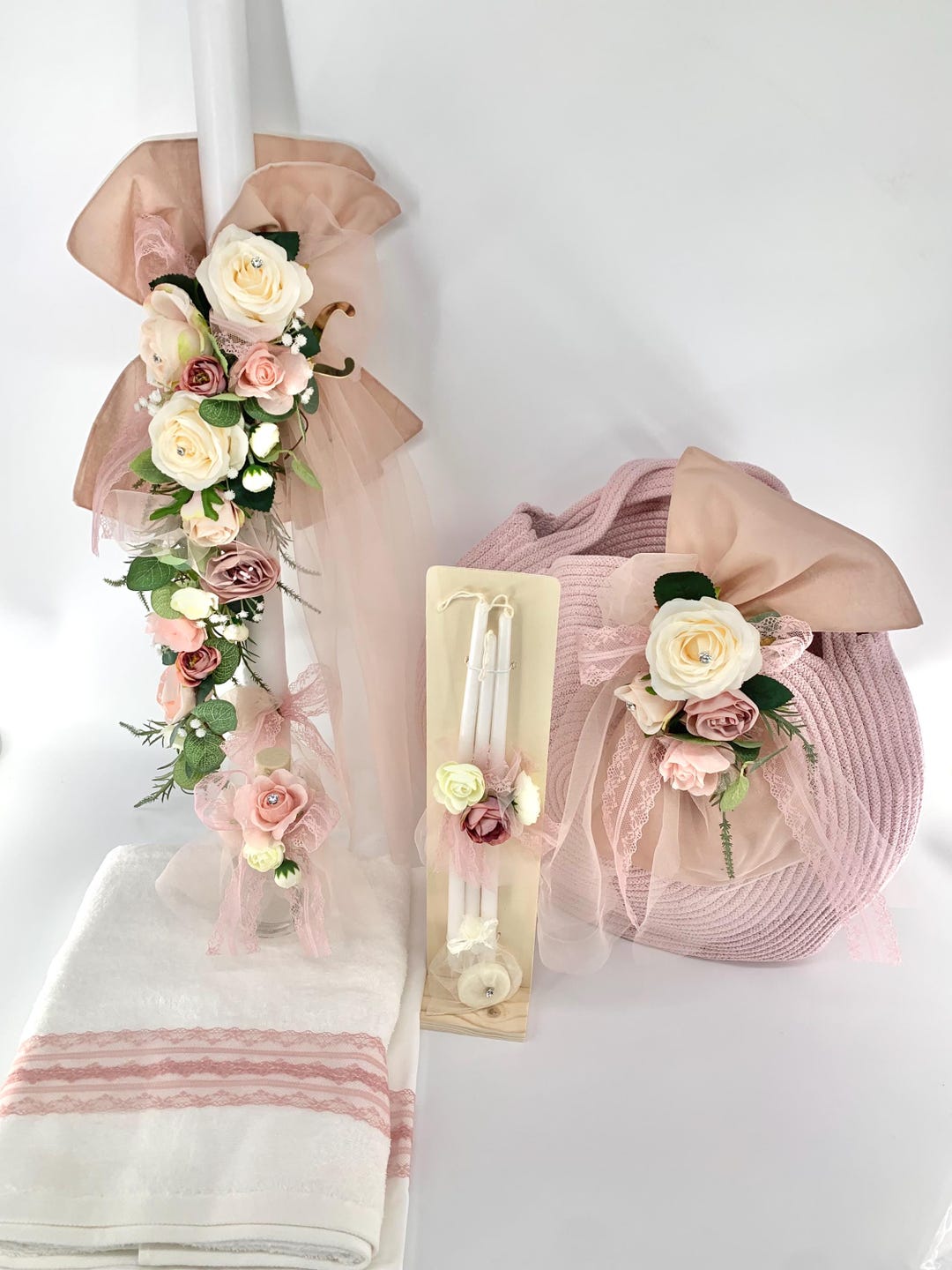 Flower Baptism Set-baptism Girl Set-greek Baptism Set-orthodox Baptism ...