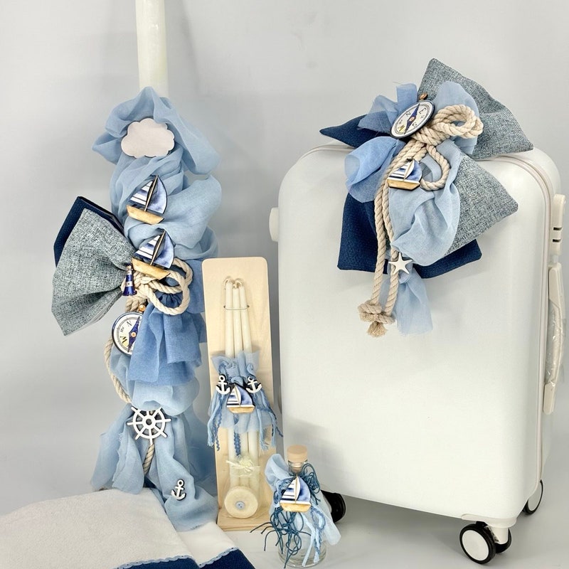 Greek Baptism Boy Candle - Etsy