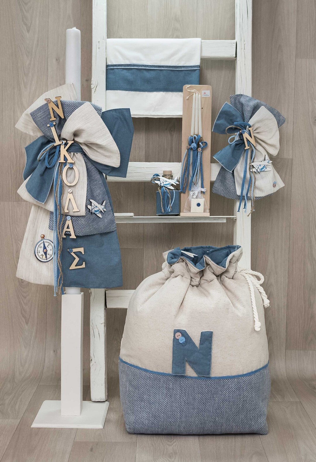 Personalized Baptism Set Airplane Baptism Set-greek Baptism Set ...