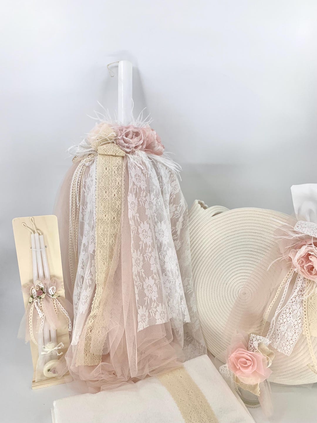 Lace Romantic Greek Baptism Set for Girls -baptism Girl Set-orthodox ...