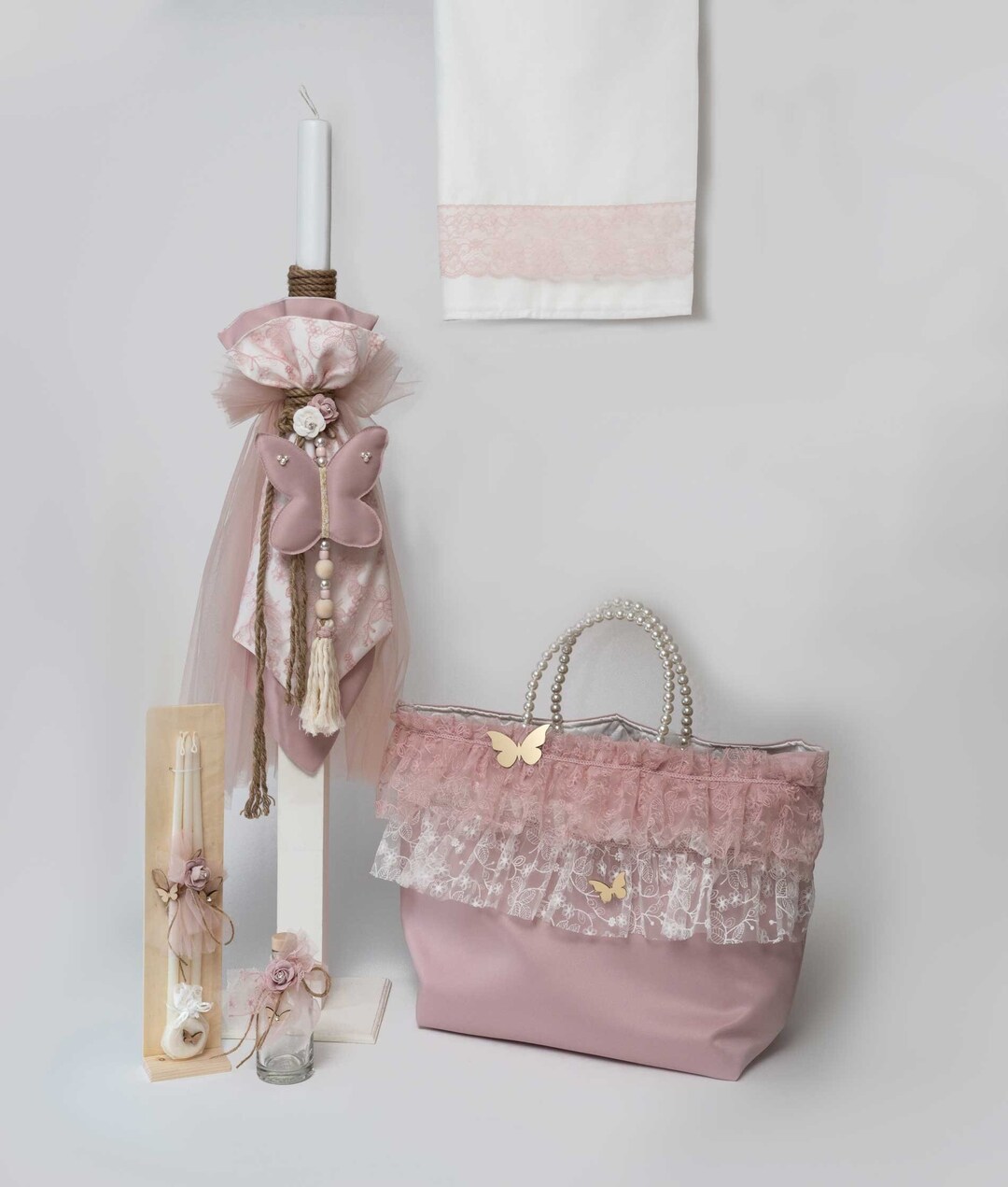 Butterfly Baptism Set-baptism Girl Set-greek Baptism - Etsy