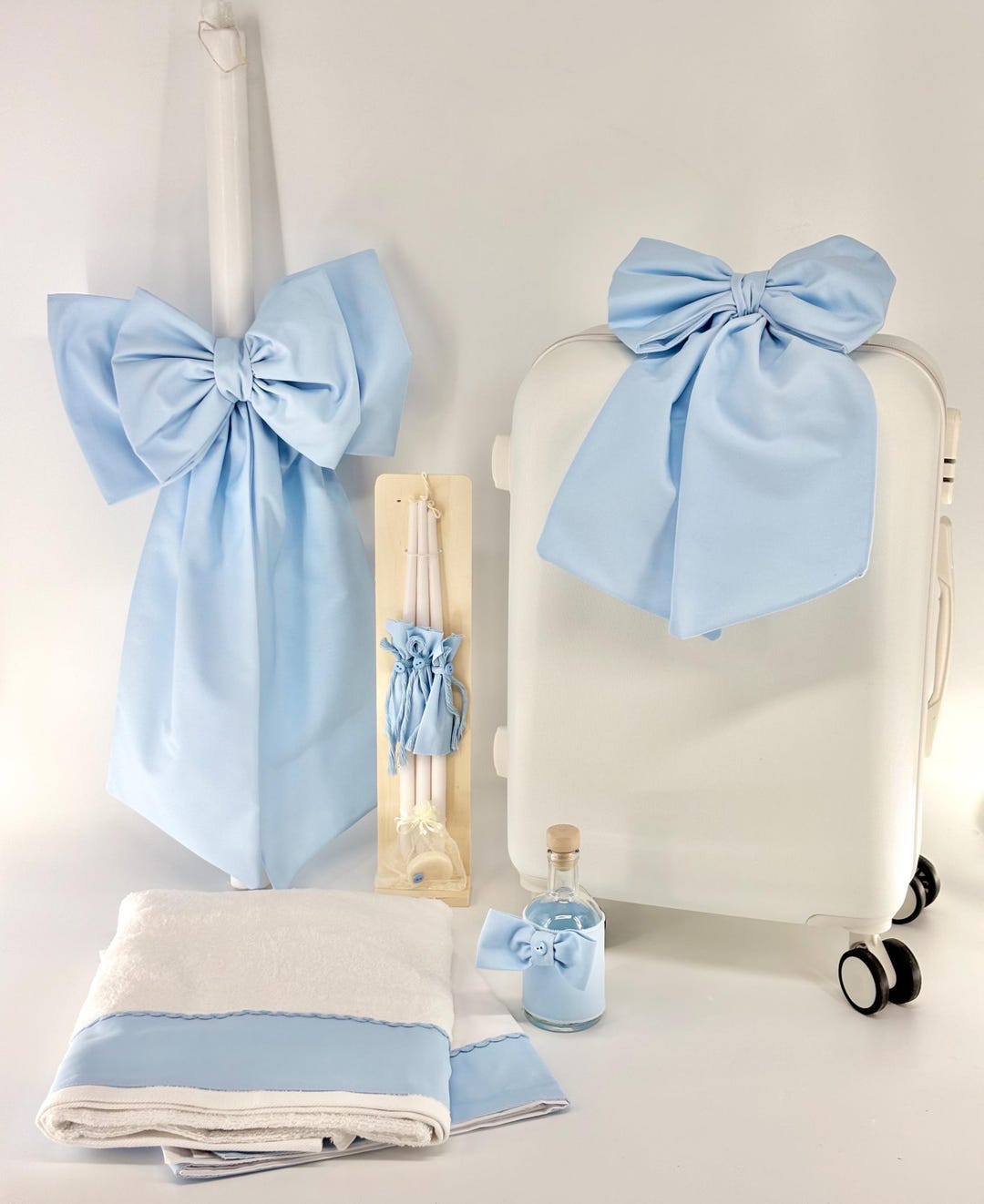 Sky Blue Boy Baptism Set. Greek Baptism Set. Ladopana and Oil Set for ...