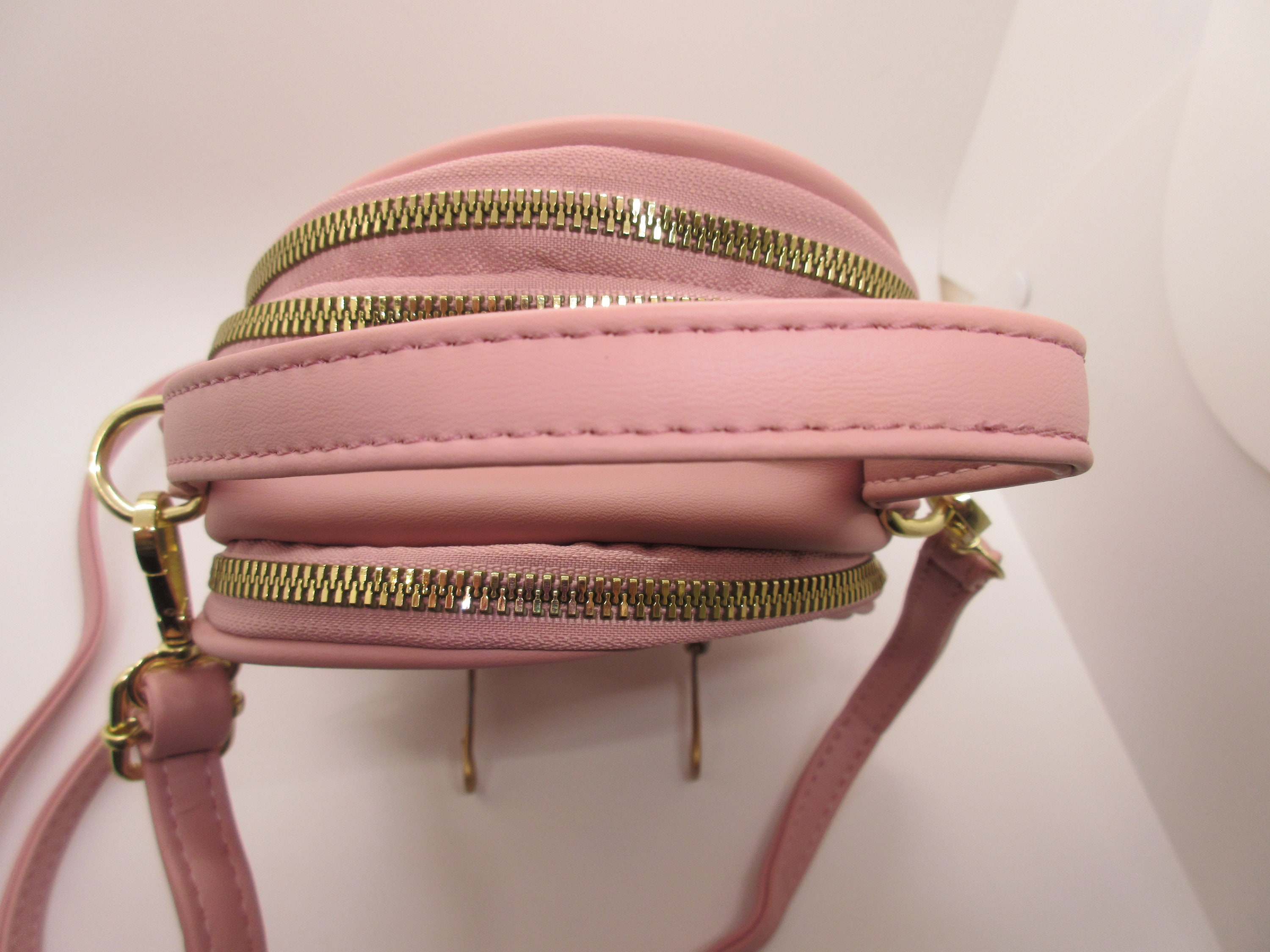 Aluda Piju Small Crossbody Classic Pink Bag Handbag With Three Zippered ...