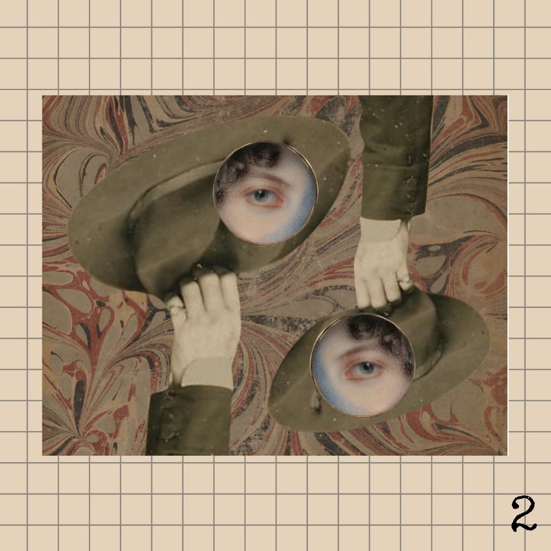 Vintage Digital Collage Postcard Pack • Obscuraprintshop • Handmade ...