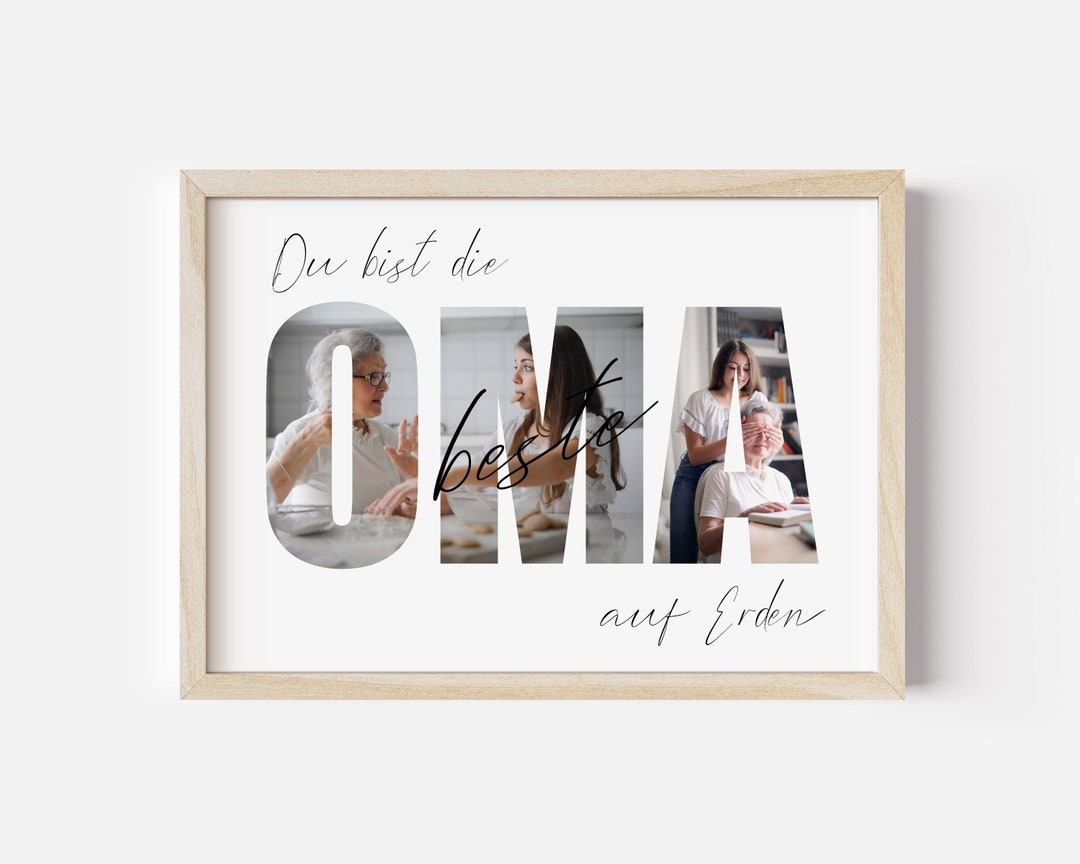 Geschenk für die beste Oma, personalisiert mit Fotos, Bildcollage ...