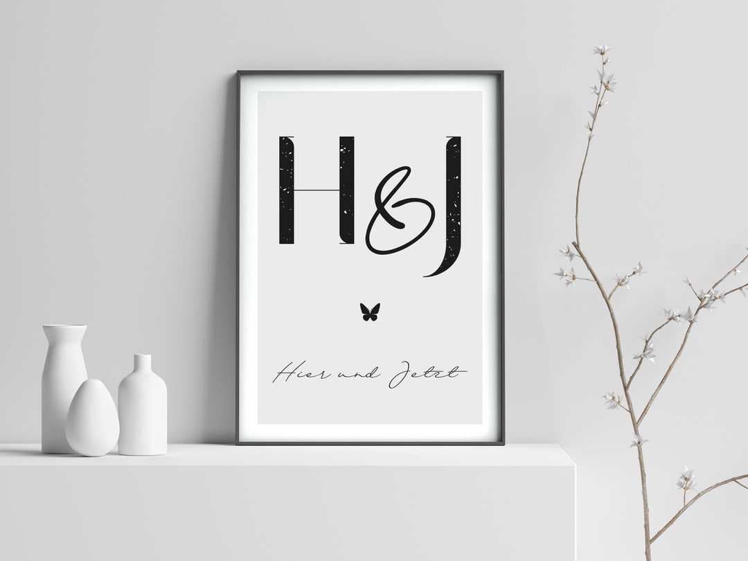 Typo-poster Letters H&J for Here and Now, Mural, Wall Poster, Wall ...