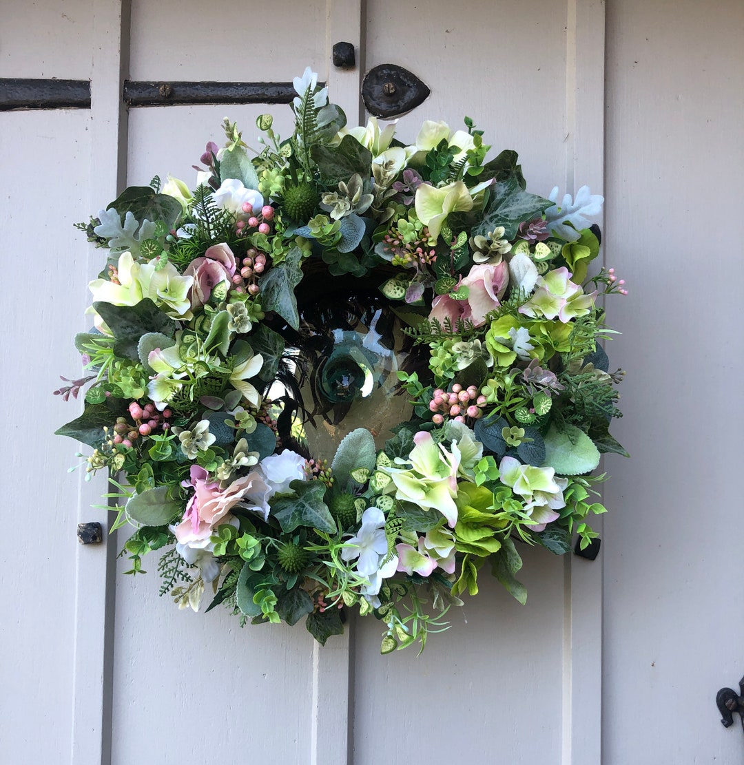 BACK IN STOCK Spring/summer Wreath, Handmade Front Door Wreath ...