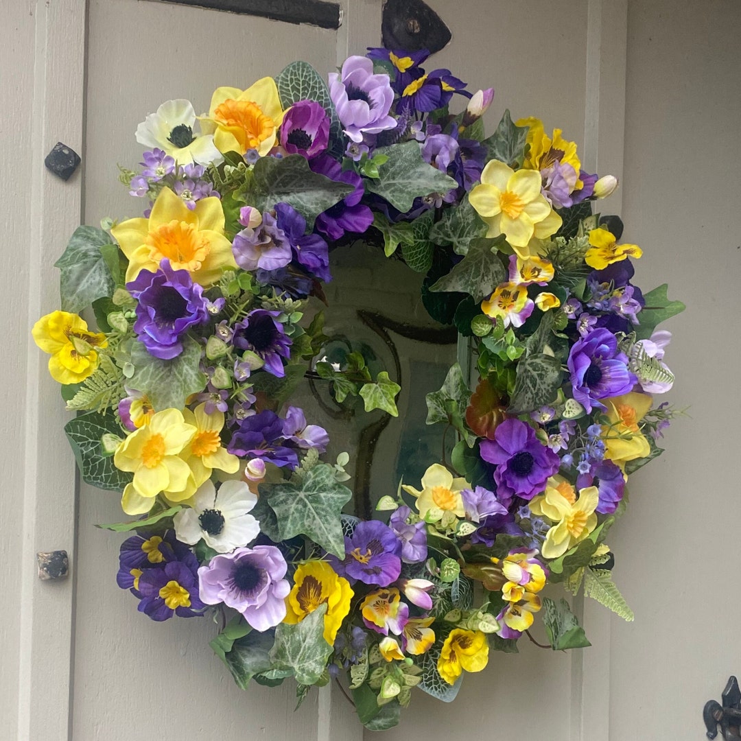 Vibrant Spring/summer Front Door Wreath, Colourful Spring Wreath, - Etsy
