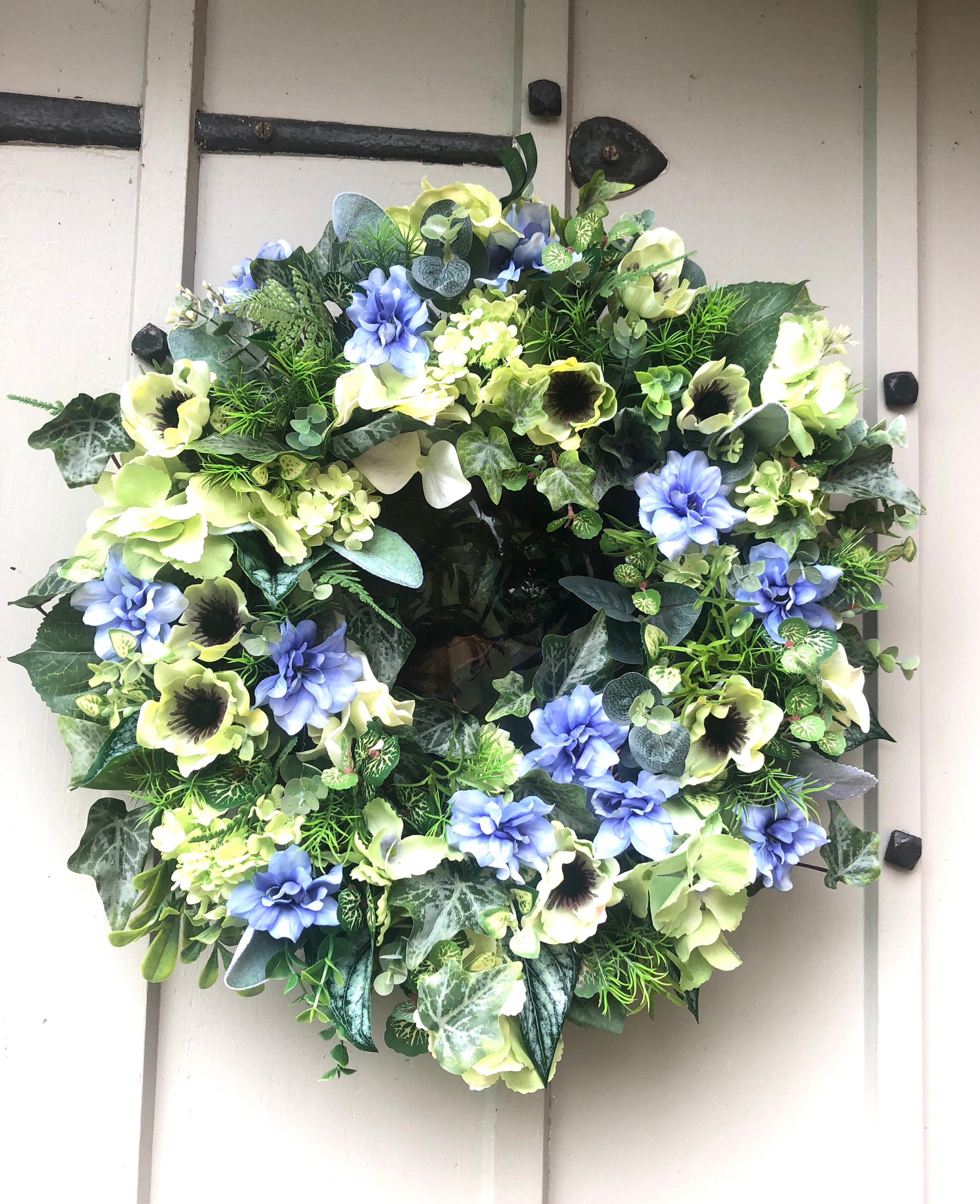 Summer Wreath Everlasting Wreath Summer Blues Anemone and | Etsy