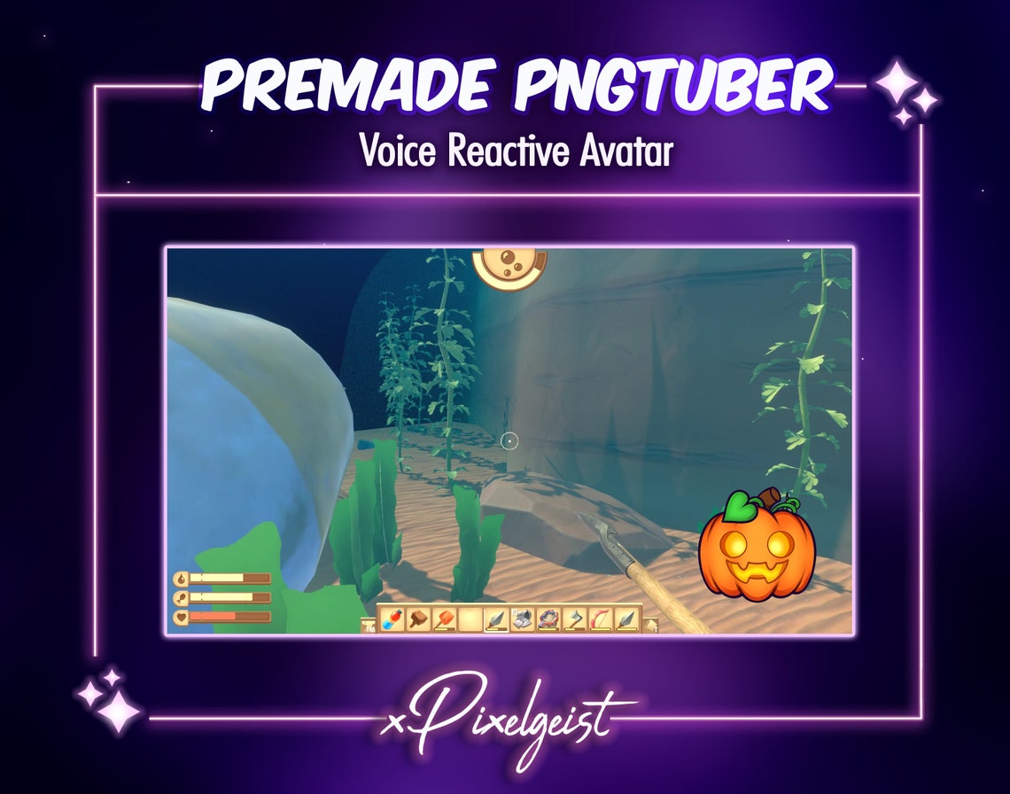 Jack-o-lantern Pumpkin Pngtuber, Cute Halloween Vtuber, Premade ...