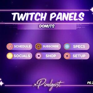 Donut Twitch Steam Panels, Doughnut Panels, Kawaii Twitchtheme, Bakery Twitch Panels, Kawaii ...