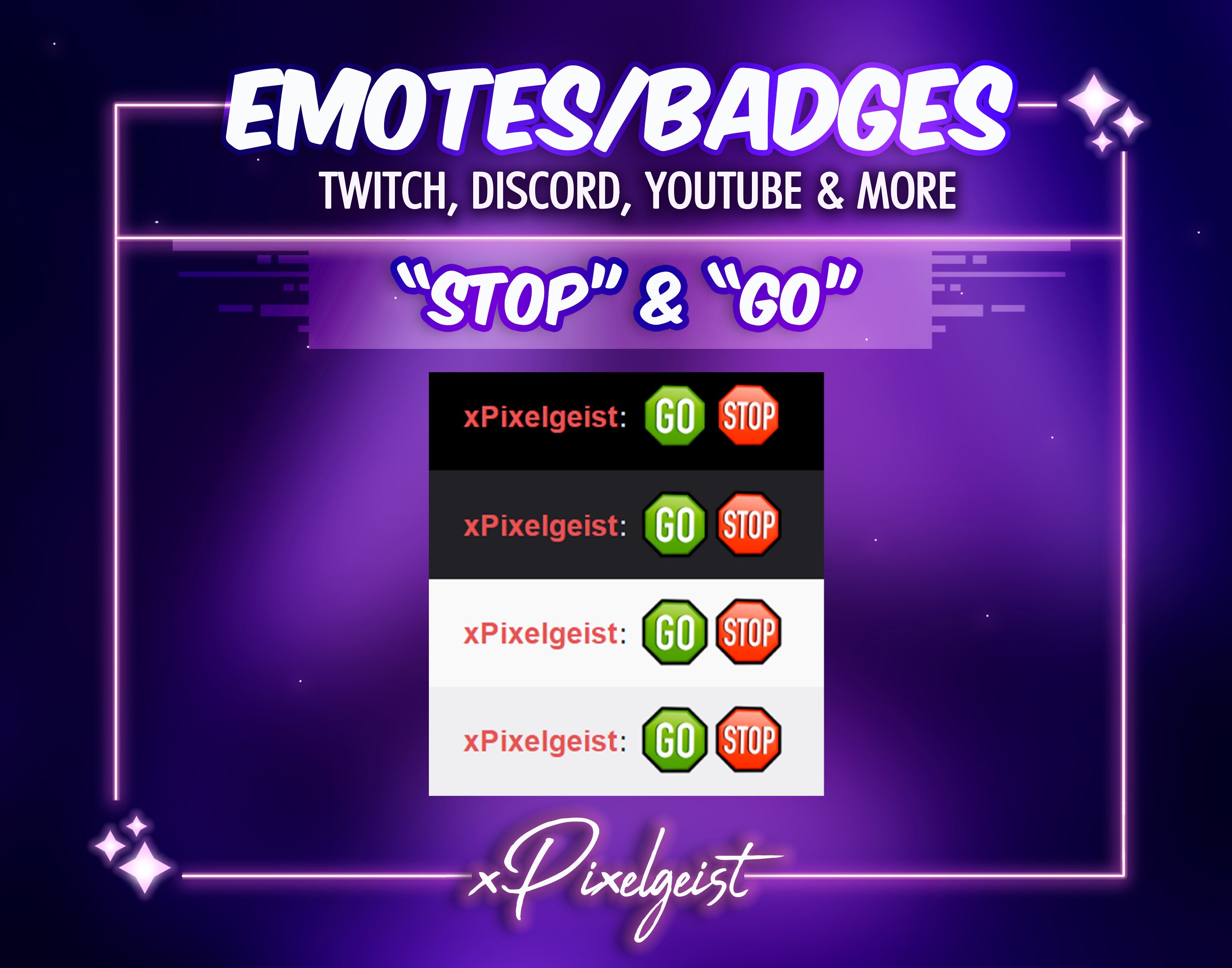 Stop and Go Emote Set, Streamer Emotes, Twitch Emotes, Stop Sign Emote ...