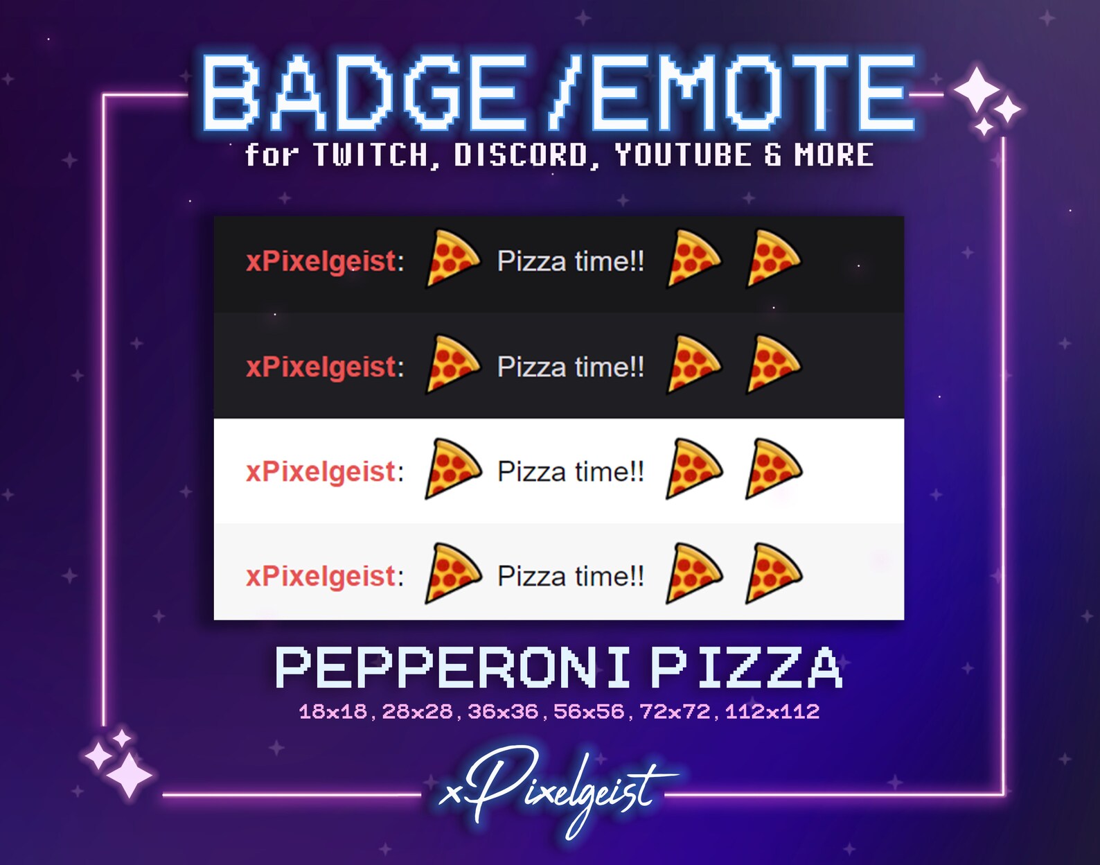 Pizza Slice Emote, Pizza Streamer Graphic, Twitch Emote, Gamer Food ...