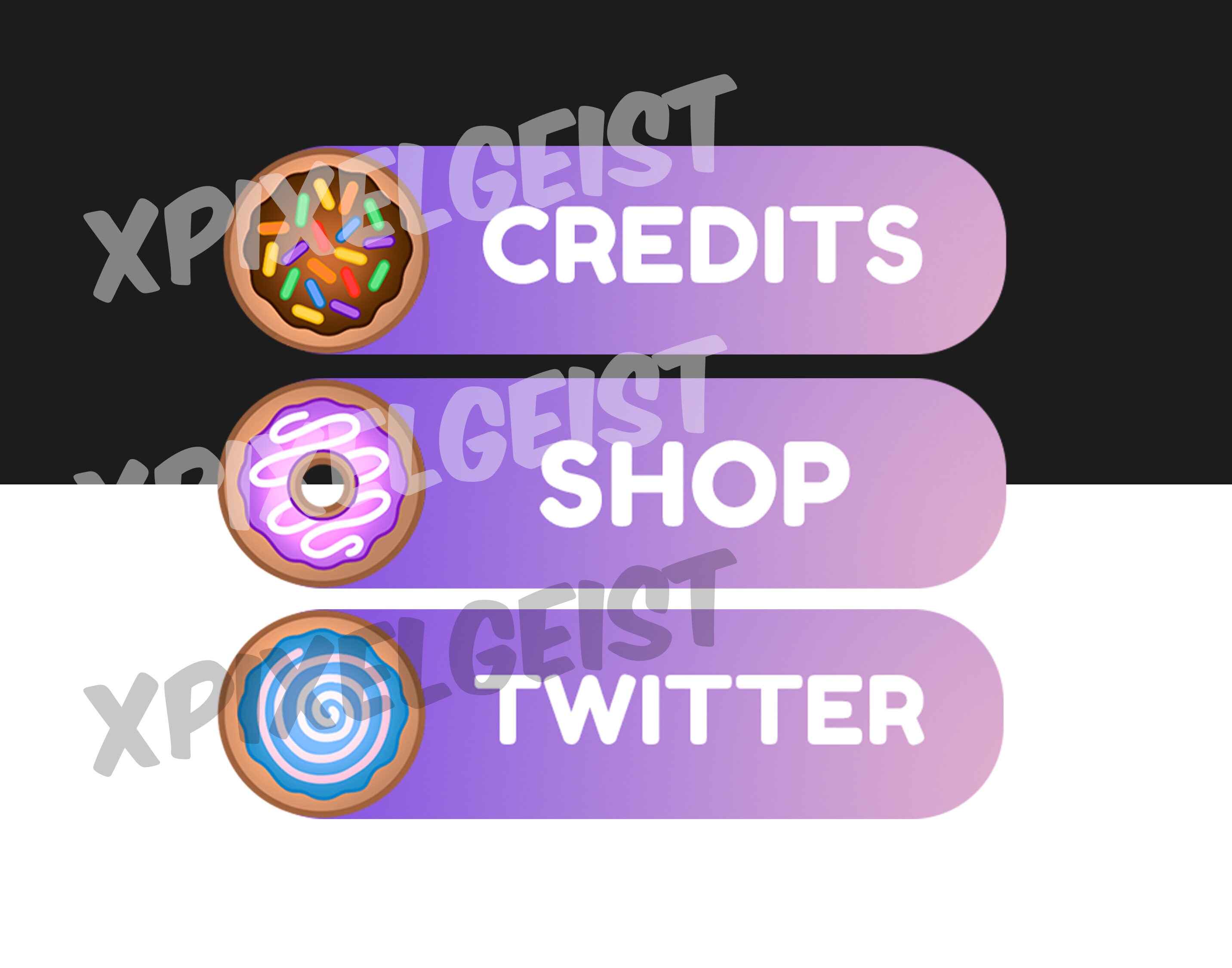 Donut Twitch Steam Panels Doughnut Panels Kawaii - Etsy
