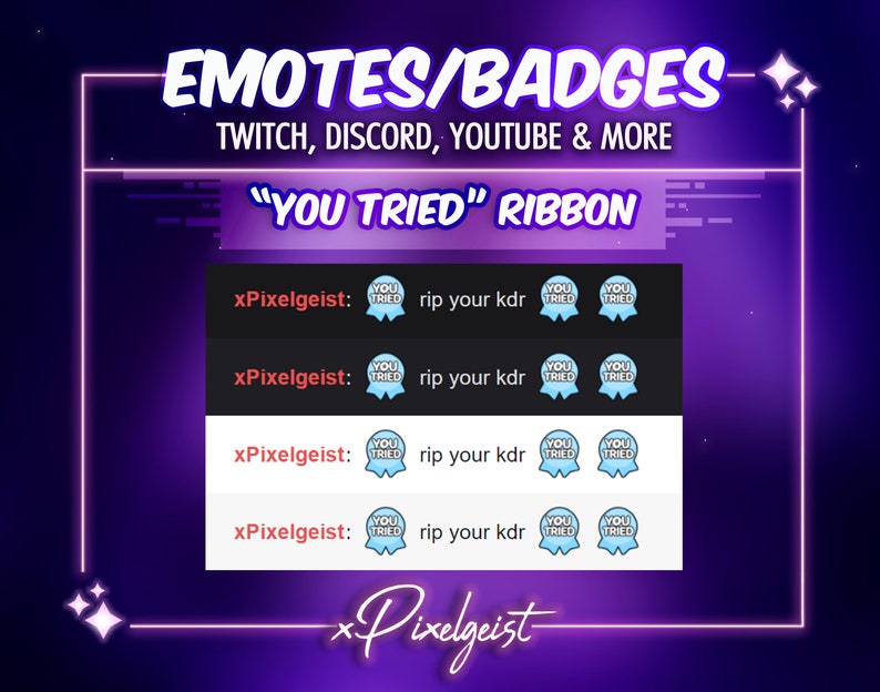 You Tried Award Ribbon Emote, Award Emote, Channel Points, Badges ...