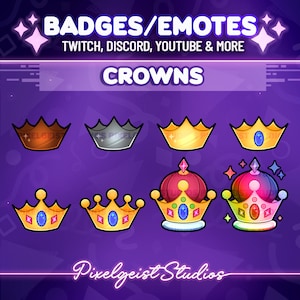 Royal Crown Sub Badges: Twitch/discord Emotes (instant Download) - Etsy