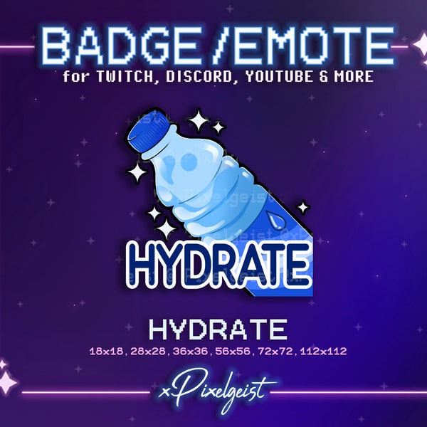 Hydrate Emote for Twitch - Etsy UK