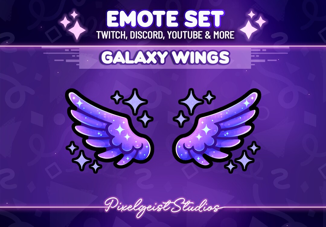 Galaxy Angel Wing Emote Set: Celestial Twitch Badges (instant Download ...