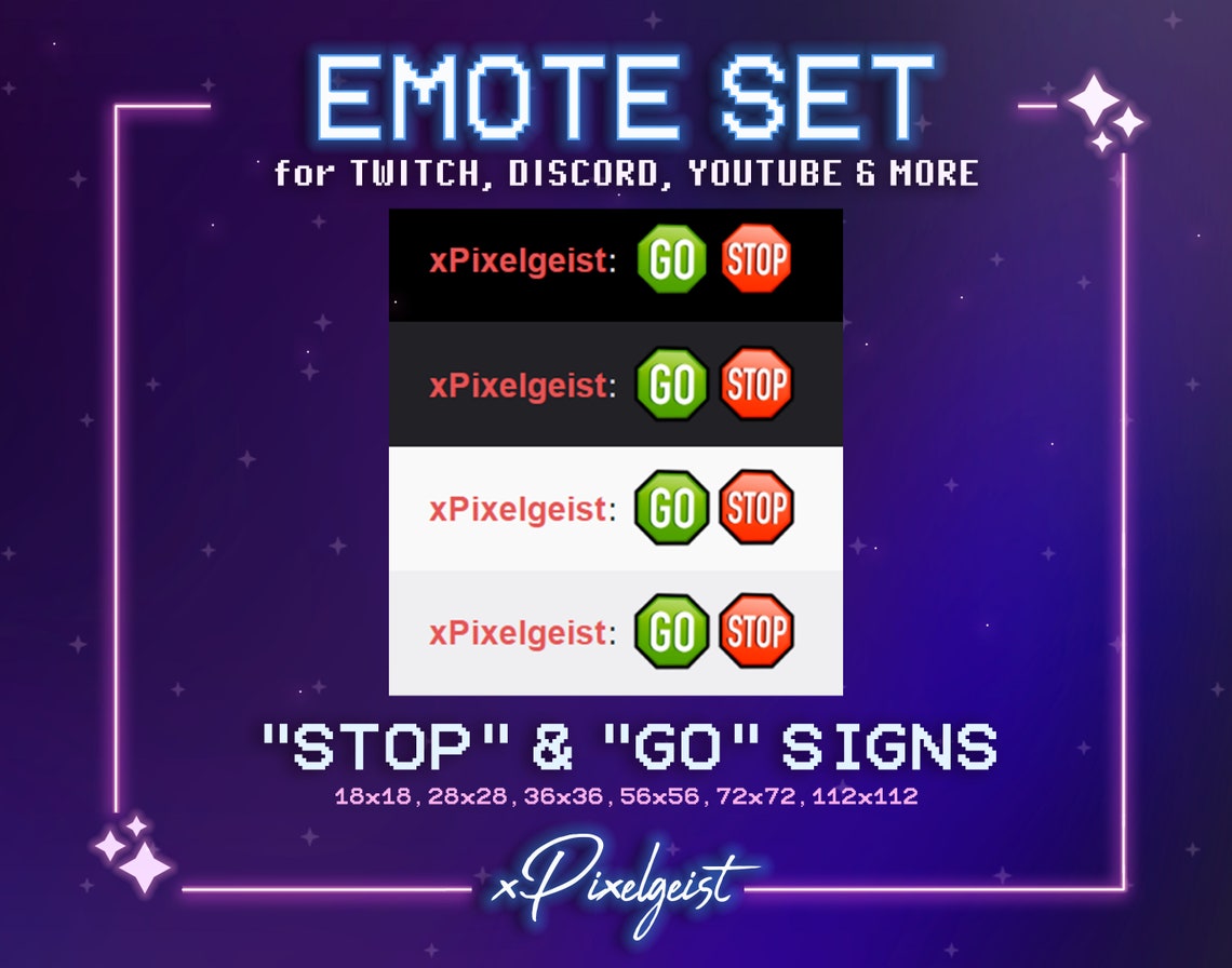 Stop and Go Emote Set Streamer Emotes Twitch Emotes Stop | Etsy