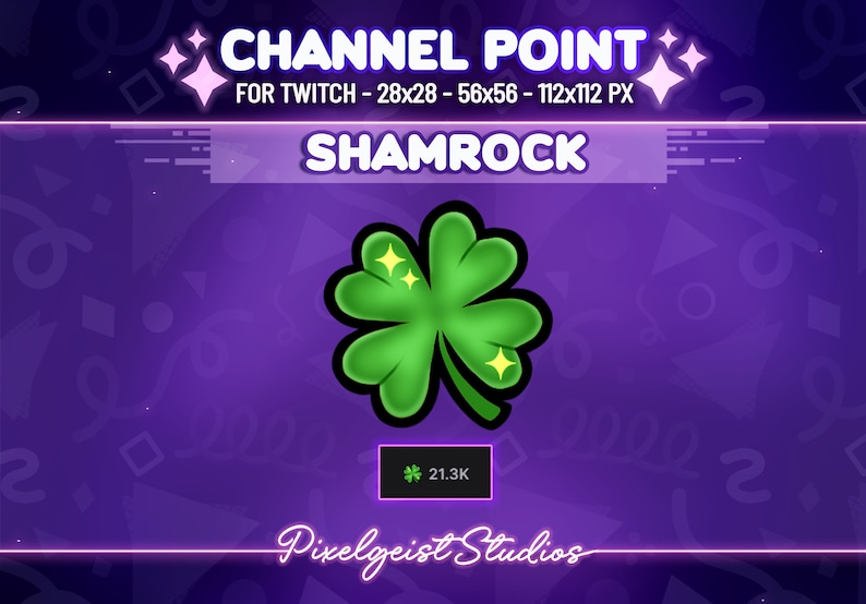 Shamrock Channel Point, Four Leaf Clover Channel Point, Lucky Emotes ...