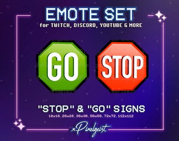 Stop and Go Emote Set Streamer Emotes Twitch Emotes Stop | Etsy