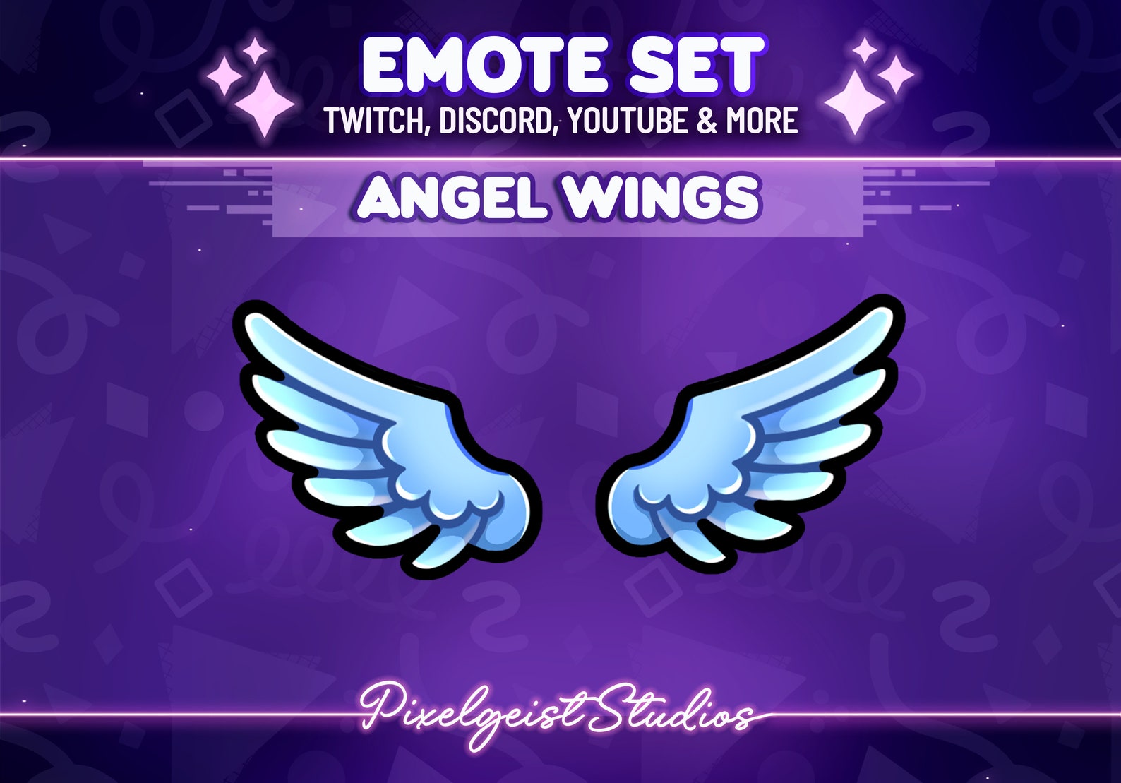Angel Wing Emote Set, Cute Wing Emotes, Celestial Badges, Fantasy ...