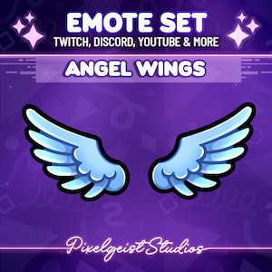 Angel Wing Emote Set, Cute Wing Emotes, Celestial Badges, Fantasy ...
