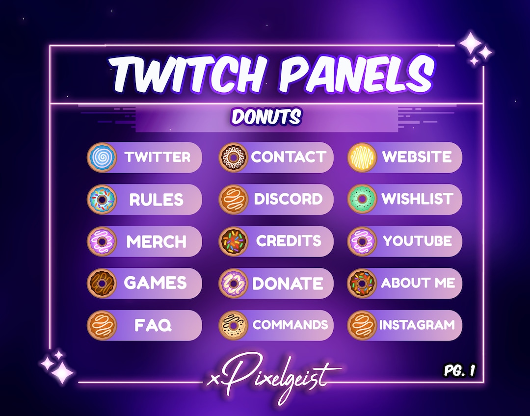 Donut Twitch Steam Panels, Doughnut Panels, Kawaii Twitchtheme, Bakery ...